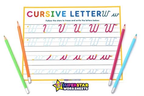 Cursive W Superstar Worksheets