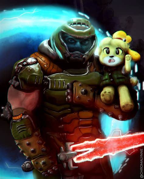 Alright Isabelle Direct Me To The Demons In The Island Doomguy And Isabelle Know Your Meme