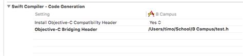 Ios Error Bridging Header Test H Does Not Exist Stack Overflow