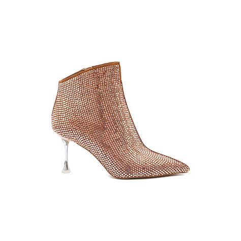Keziah Peach Womens Luxury Embellished Boots Nicoli Shoes