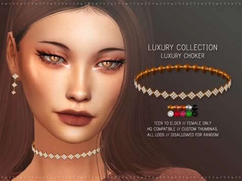 4w25 Luxury Choker The Sims 4 Download Simsdomination Star