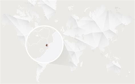 Premium Vector Swaziland Map With Flag In Contour On White Polygonal