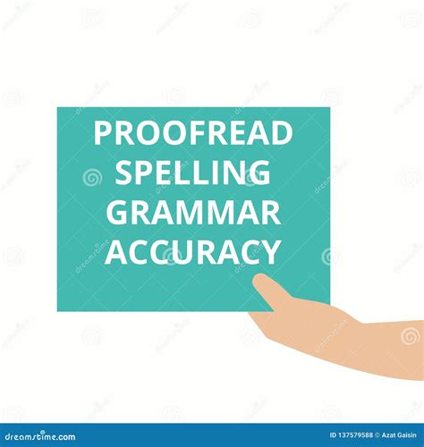 Word Writing Text Proofread Spelling Grammar Accuracy Stock Illustration Illustration Of