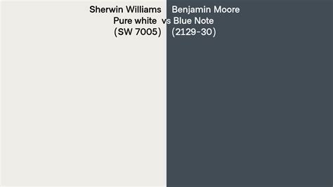 Sherwin Williams Pure White Sw 7005 Vs Benjamin Moore Blue Note 2129