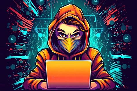 Anonymous Hacker Concept Of Hacking Cybersecurity Cybercrime Cyberattack Stock Illustration