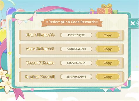 Redemption Codes Hoyolab