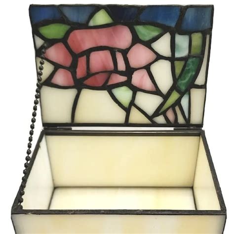 Glass Vintage Trinket Box Etsy