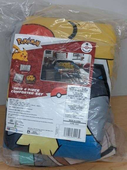 Pokémon Twin 4 Piece Comforter Set Includes 1 Pillowcase 1 Fitted