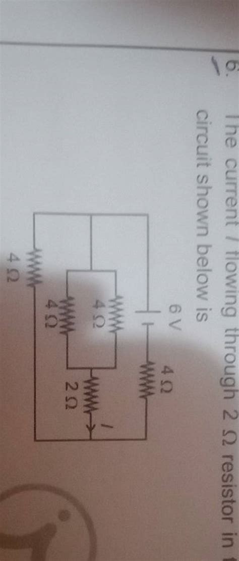 The Current I Flowing Through Resistor In Circuit Shown Below Is