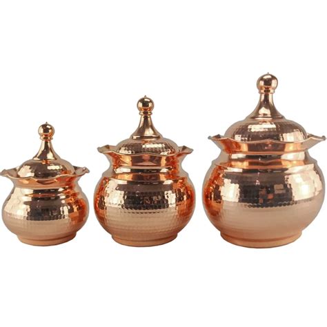 خرید و قیمت شکلات خوری مسی 3عددی بدون پایه در 3 سایز 27x25x20 در مس