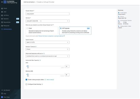 Cloudera Data PlatformのCDE Sessions CDE セッション 機能でIcebergテーブルを操作