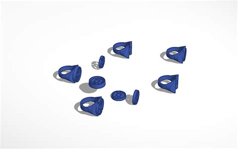 3d Design Blue Lantern Ring Tinkercad