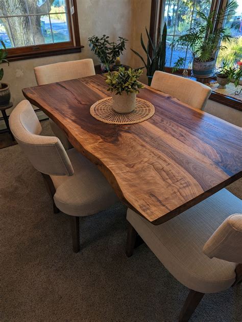 Solid American Black Walnut Dining Table Live Edge Table Coffee Table