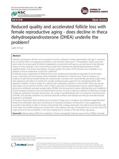 Pdf Reduced Quality And Accelerated Follicle Loss With Female Reproductive Aging Does