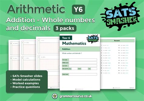Y6 Sats Smasher Maths Arithmetic Addition Whole Numbers And