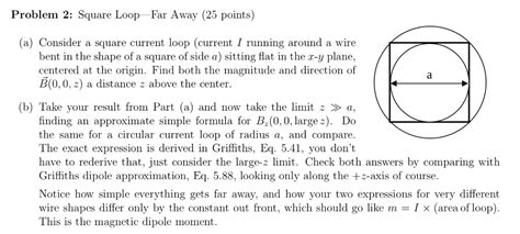 Solved Problem Square Loop Far Away Points A Chegg