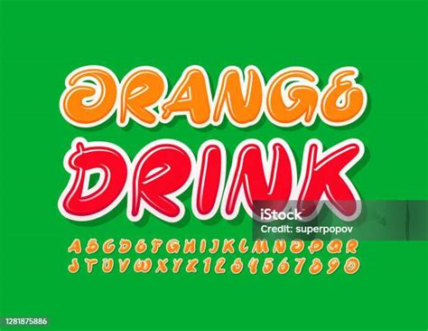 벡터 크리에이티브 사인 오렌지 드링크 예술 알파벳 문자 및 숫자 세트 0명에 대한 스톡 벡터 아트 및 기타 이미지 0명 감귤류 과일 건강한 식생활 Istock