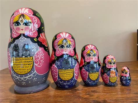 Cats And Rabbits Matryoshkasrussian Nesting Dolls
