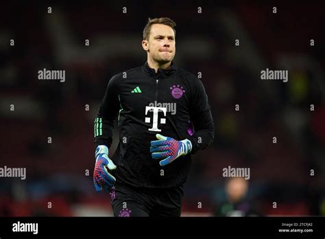 Bayern Munich Goalkeeper Manuel Neuer Warms Up Before The Uefa