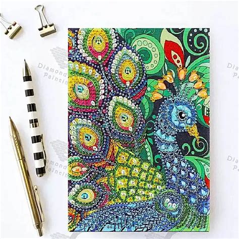 Ddp2150 Notebook Peacock No Lines Diamond Dot Painting®