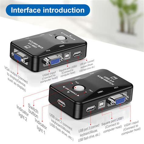 Kvm Switch Switcher 2 Poort Vga Svga Usb Kabel Vga Vicedeal