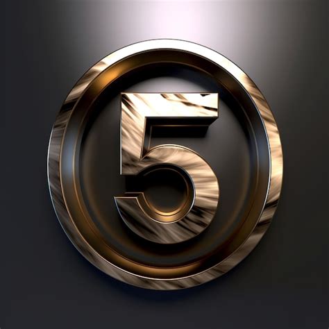 Premium Photo Number 5 Five Isolated White Background Shiny 3d Number