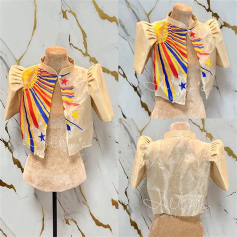 Modern Filipiniana Sinag Philippine Flag Trending Design Code Sinag Shopee Malaysia