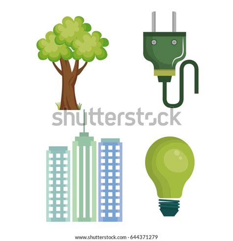 Eco Friendly Objects Set Stock Vector Royalty Free 644371279