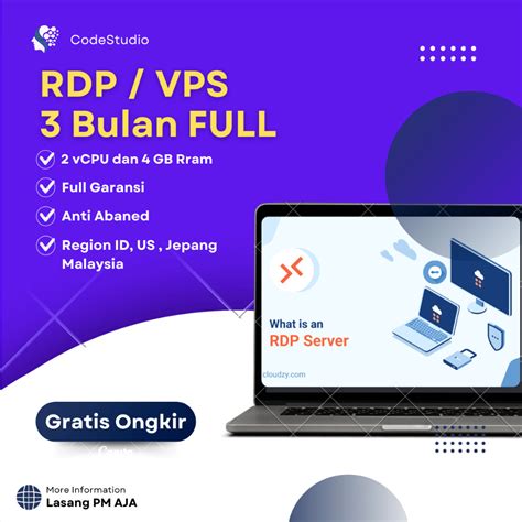 Jual VPS RDP WINDOWS 4 GB RAM AKTIF 3 BULAN Shopee Indonesia