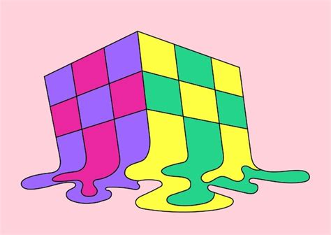 Premium Vector Psychedelic Cube Icon