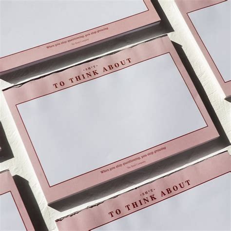 Sht To Think About Notepad Pink The Bind Company