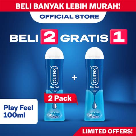 Jual Durex Lube Play Lubricant 100ml x 3pcs - Pelumas Bahan Dasar Air Cocok untuk Kondom ...