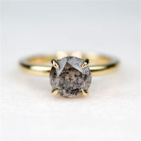 Yellow Gold Salt And Pepper Diamond Engagement Ring Monty Adams Jewellery