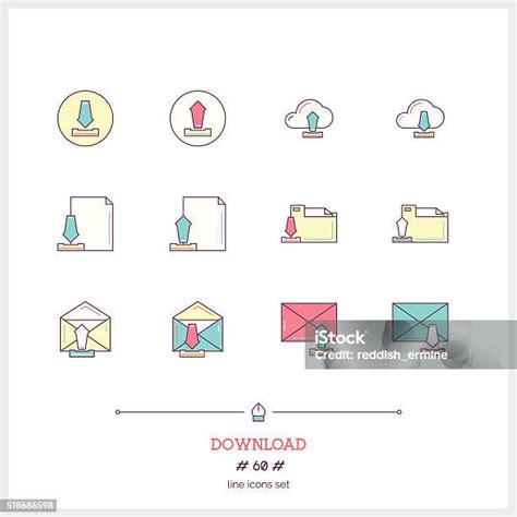 백색과 꺾은선형 아이콘 세트 다운로드 문서 개체를 0명에 대한 스톡 벡터 아트 및 기타 이미지 0명 기업 재무와 산업