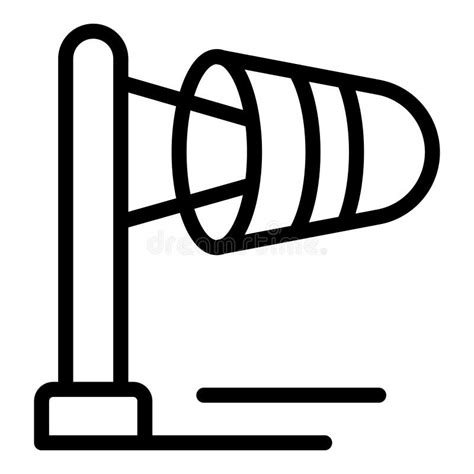 Vector De Contorno De Icono De Vano Indicador De Viento Stock De