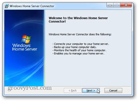 Sådan Føjes En Windows 7 Client Pc Til Windows Home Server [version 1]
