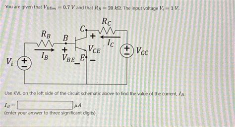 You are given that VBE on 0 7 V and that RB 20kΩ Chegg com