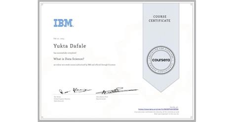 Yukta Dafale On Linkedin Completion Certificate For What Is Data Science