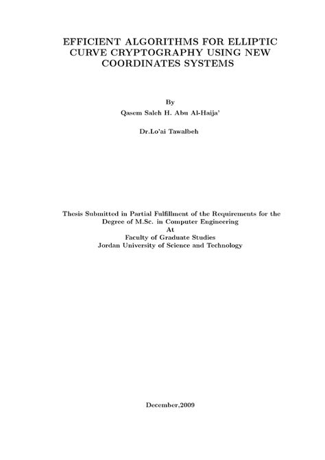 pdf efficient algorithms for ecc cryptography using new coordinates