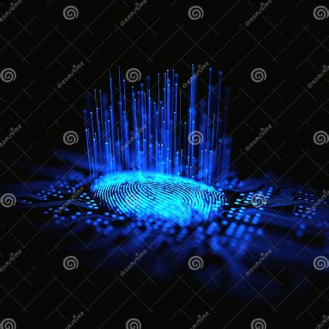 Fingerprint Binary Microchip Stock Illustration Illustration Of Scan Biometrics 148379852