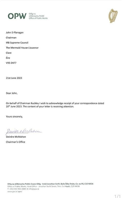 John B Caulfield On Linkedin Office Of Public Works Response To Irb Correspondence Dated 20