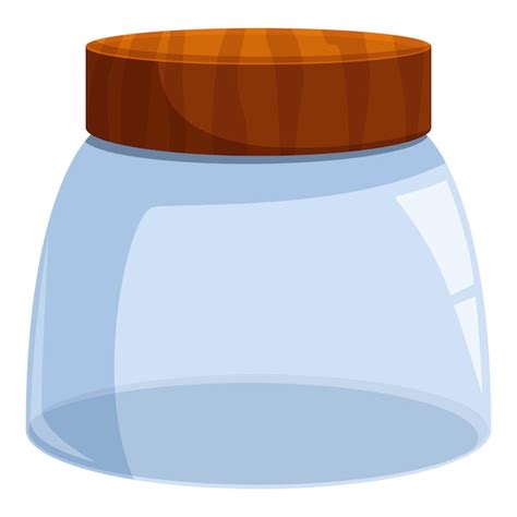 Premium Vector Empty Glass Jar With Wooden Lid Closing The Top