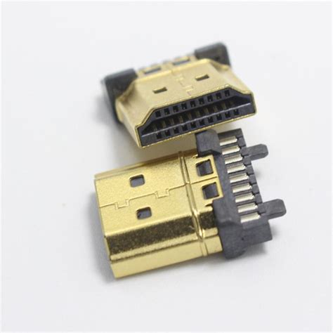 2pcs 19 Pin Hdmi Male Plug Connector Gold Plating Grandado
