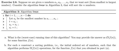 Solved Exercise Suppose We Are Given N Numbers Chegg Com