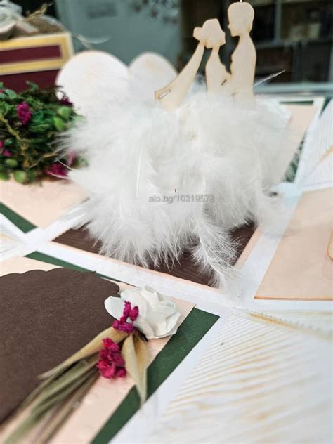 Луксозна картичка за сватба Картичка плик албум Ръчно изработени Канени сте на сватб