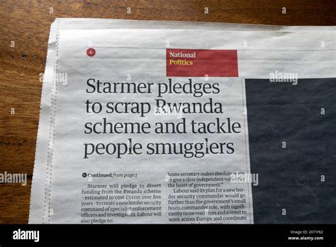 Keir Starmer Pledges To Scrap Rwanda Scheme And Tackle People