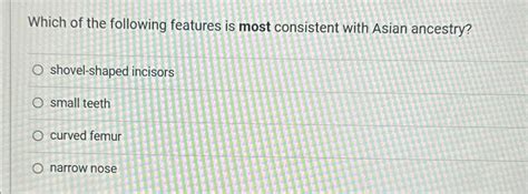 Solved Which Of The Following Features Is Most Consistent Solved Which Of The Following Features Is Most Consistent