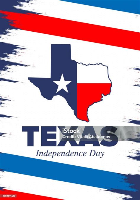 텍사스 독립기념일 3월에 매년 열리는 유니테스 미국의 자유 휴가 외로운 별 깃발 텍사스 플래그 애국적인 표지판과 요소 포스터 카드 배너 및 배경 벡터 일러스트레이션 배경