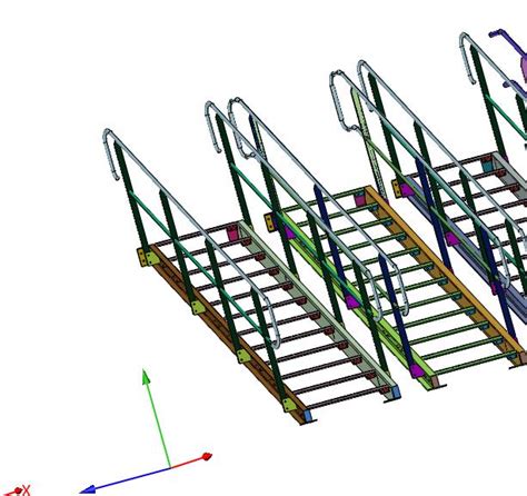 多款标准钢铁结构斜向爬梯 Step 模型图纸下载 懒石网