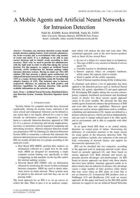 Pdf A Mobile Agents And Artificial Neural Networks For Intrusion Detection